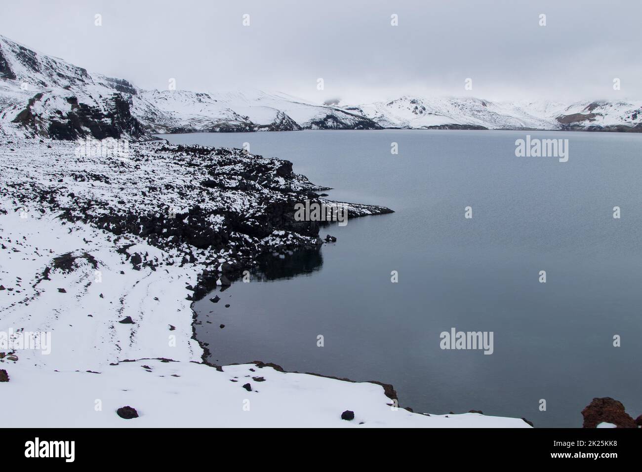 Oskjuvatn lake at Askja, central Iceland landmark Stock Photo - Alamy