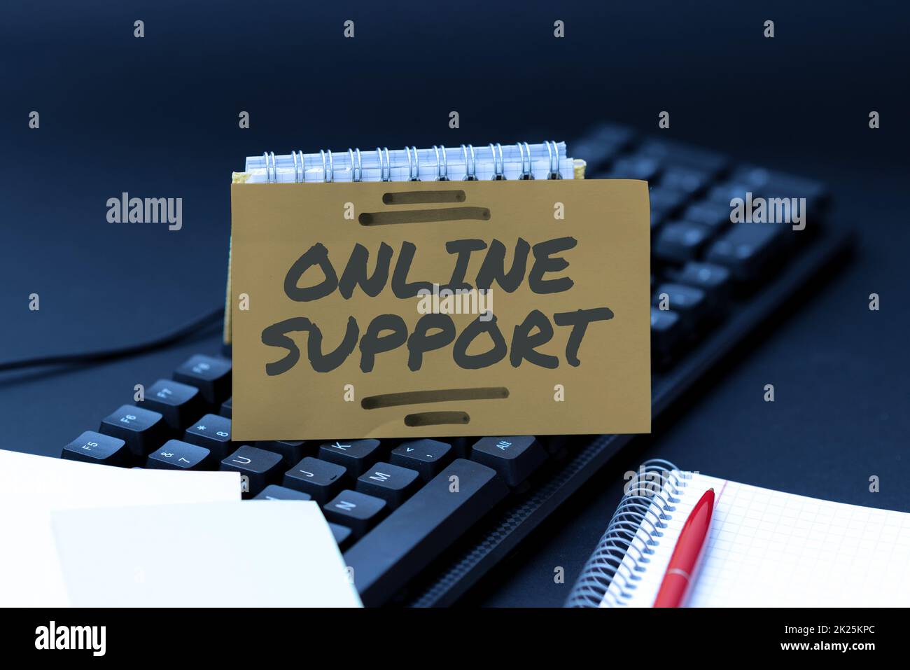 Writing displaying text Online Support. Concept meaning Assist ...