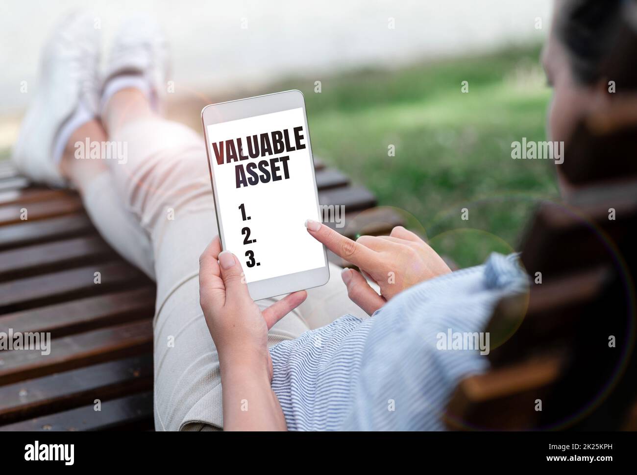 Hand writing sign Valuable Asset. Conceptual photo Your most valuable ...