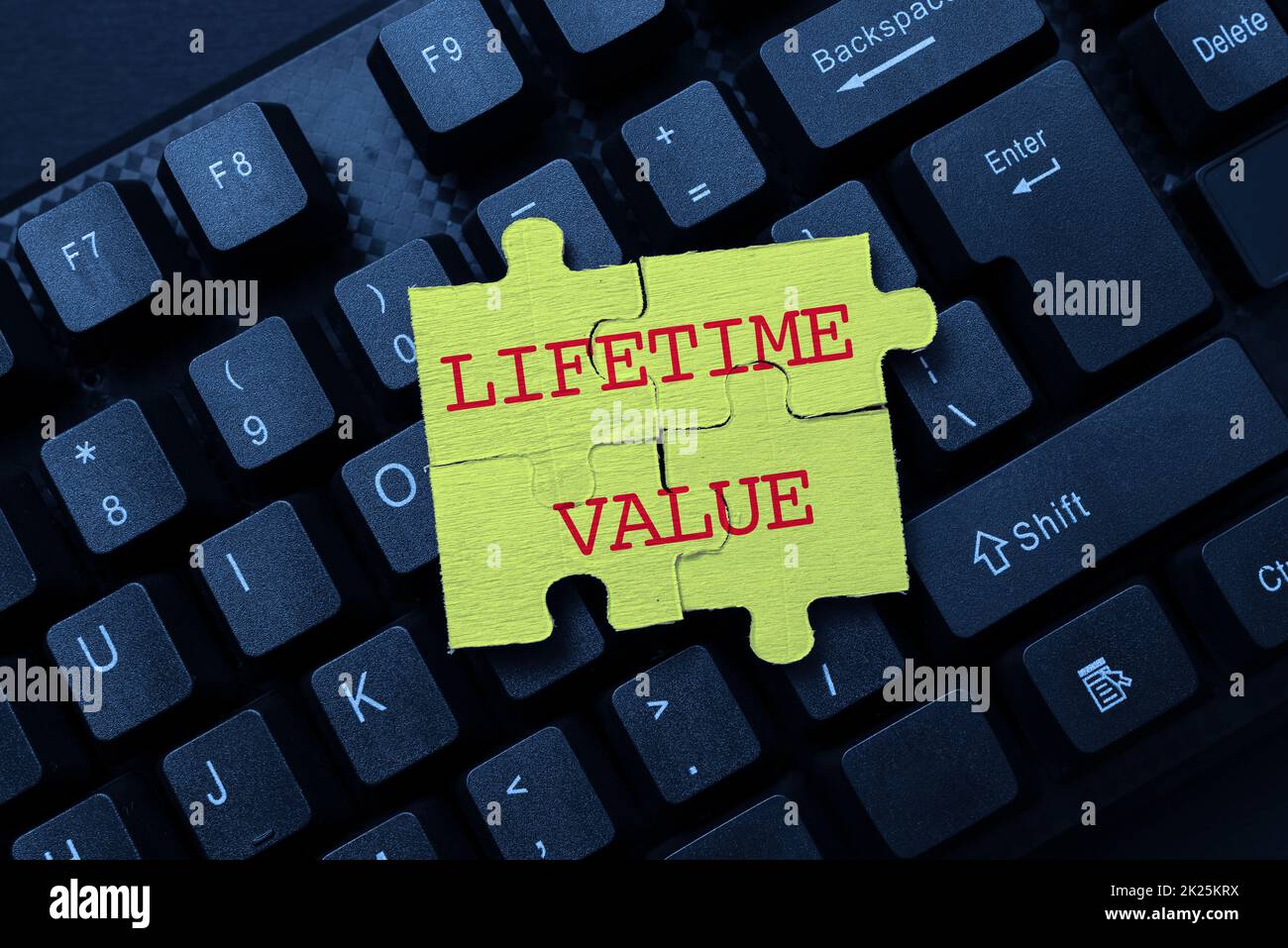 Text caption presenting Lifetime Value. Business showcase Worth of the ...
