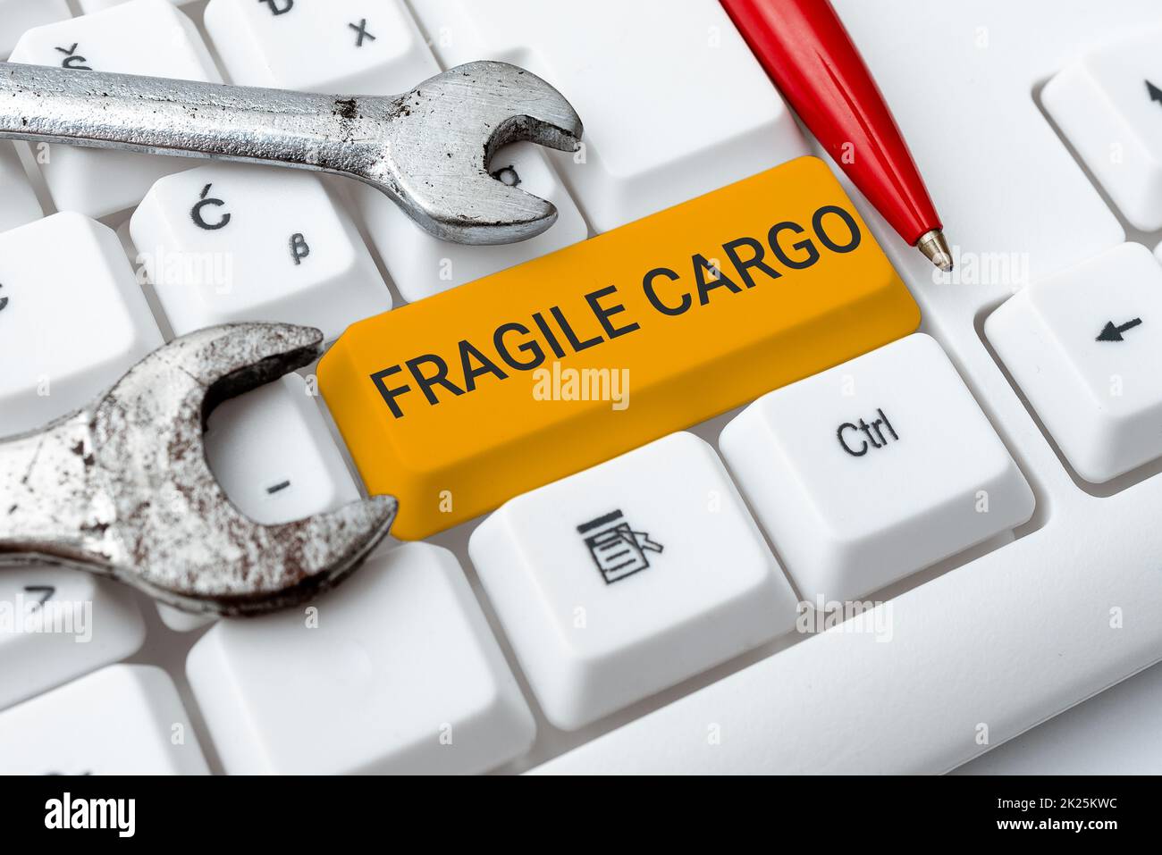 Handwriting text Fragile Cargo. Business concept Breakable Handle with ...