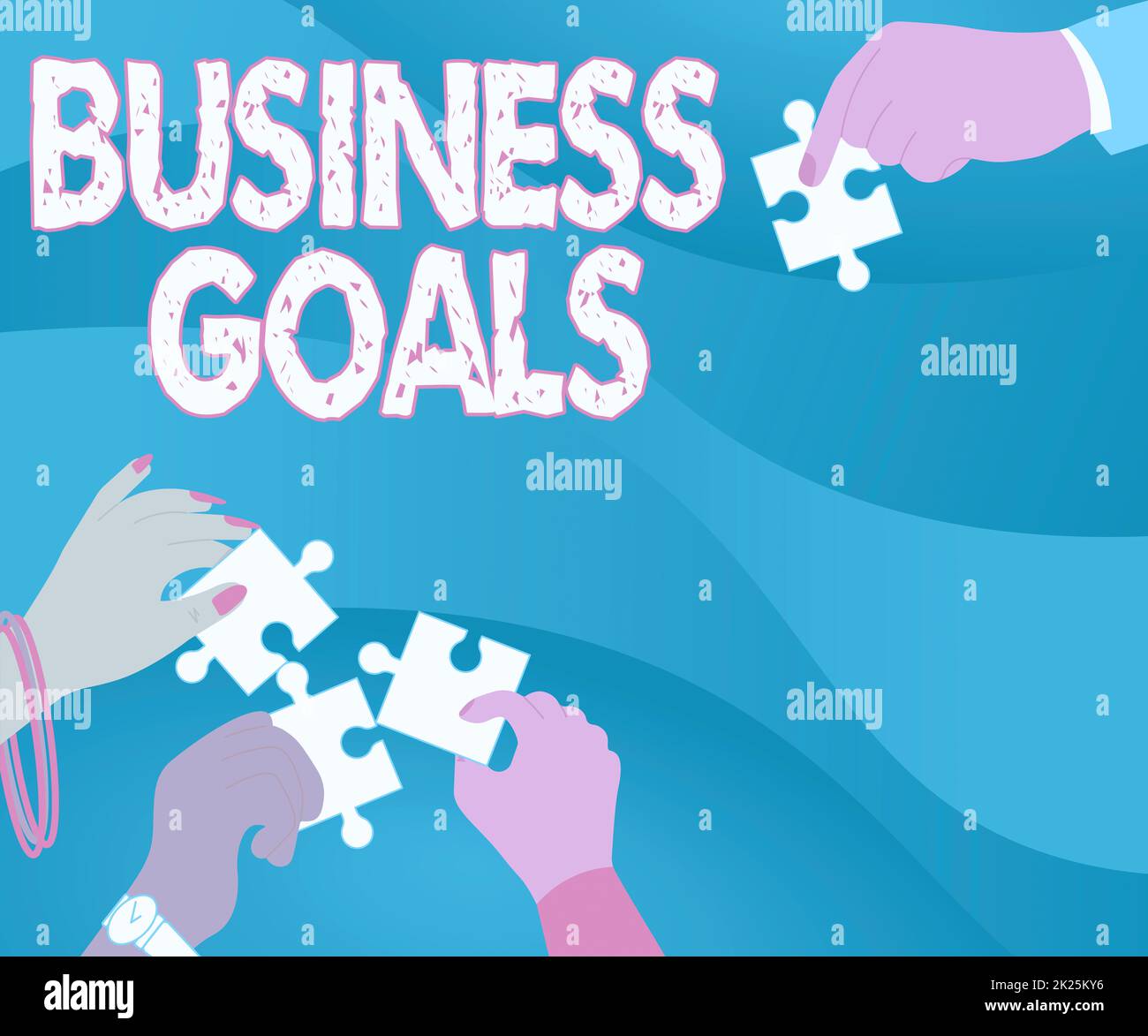 Hand writing sign Business Goals. Business concept Expectation to ...