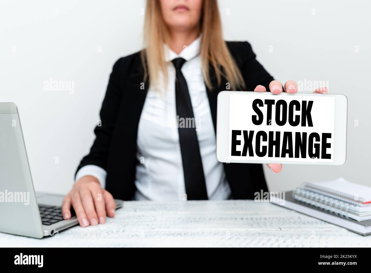 Writing displaying text Stock Exchange. Conceptual photo An electronic ...