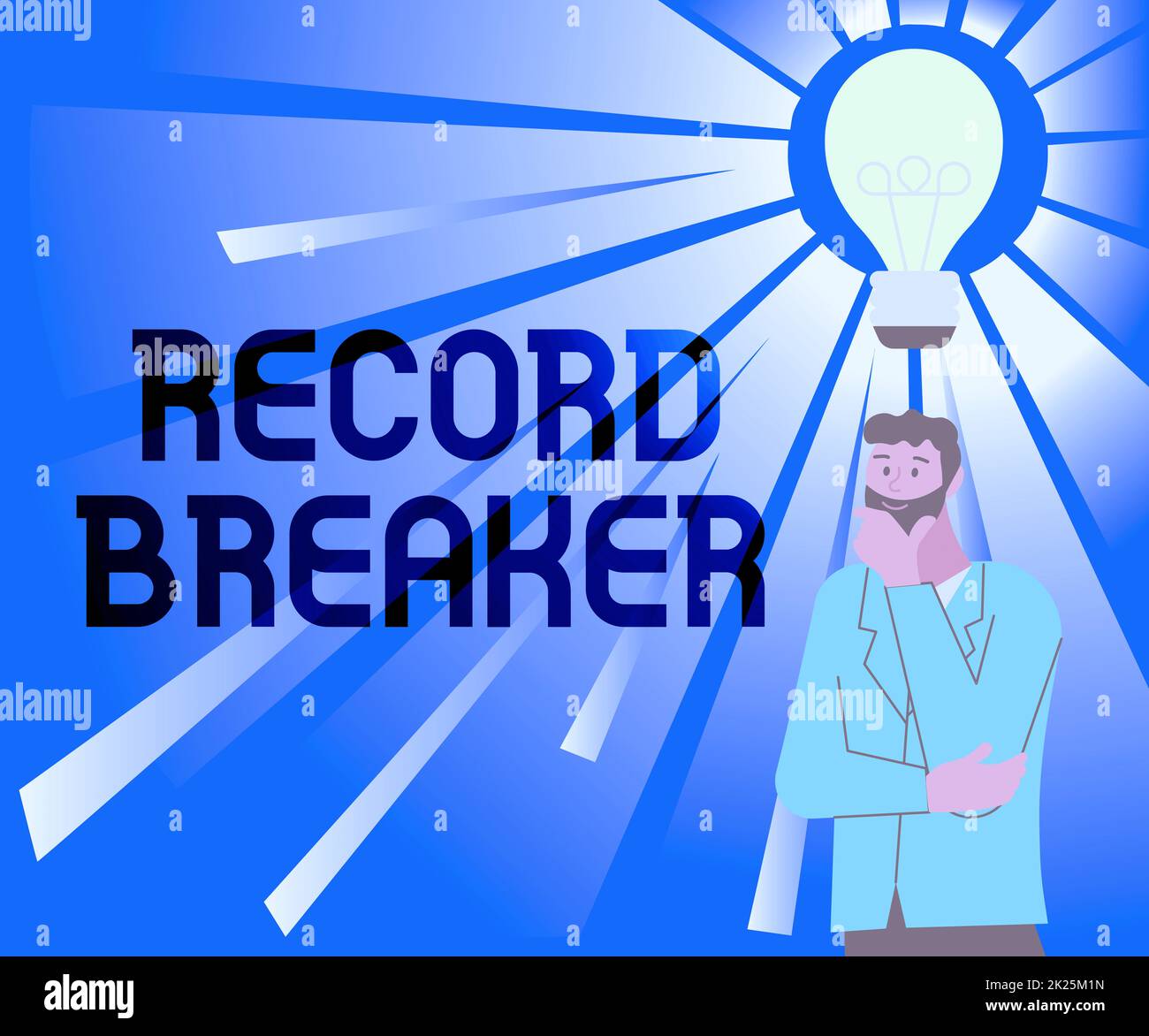 Text sign showing Record Breaker. Internet Concept someone or something ...