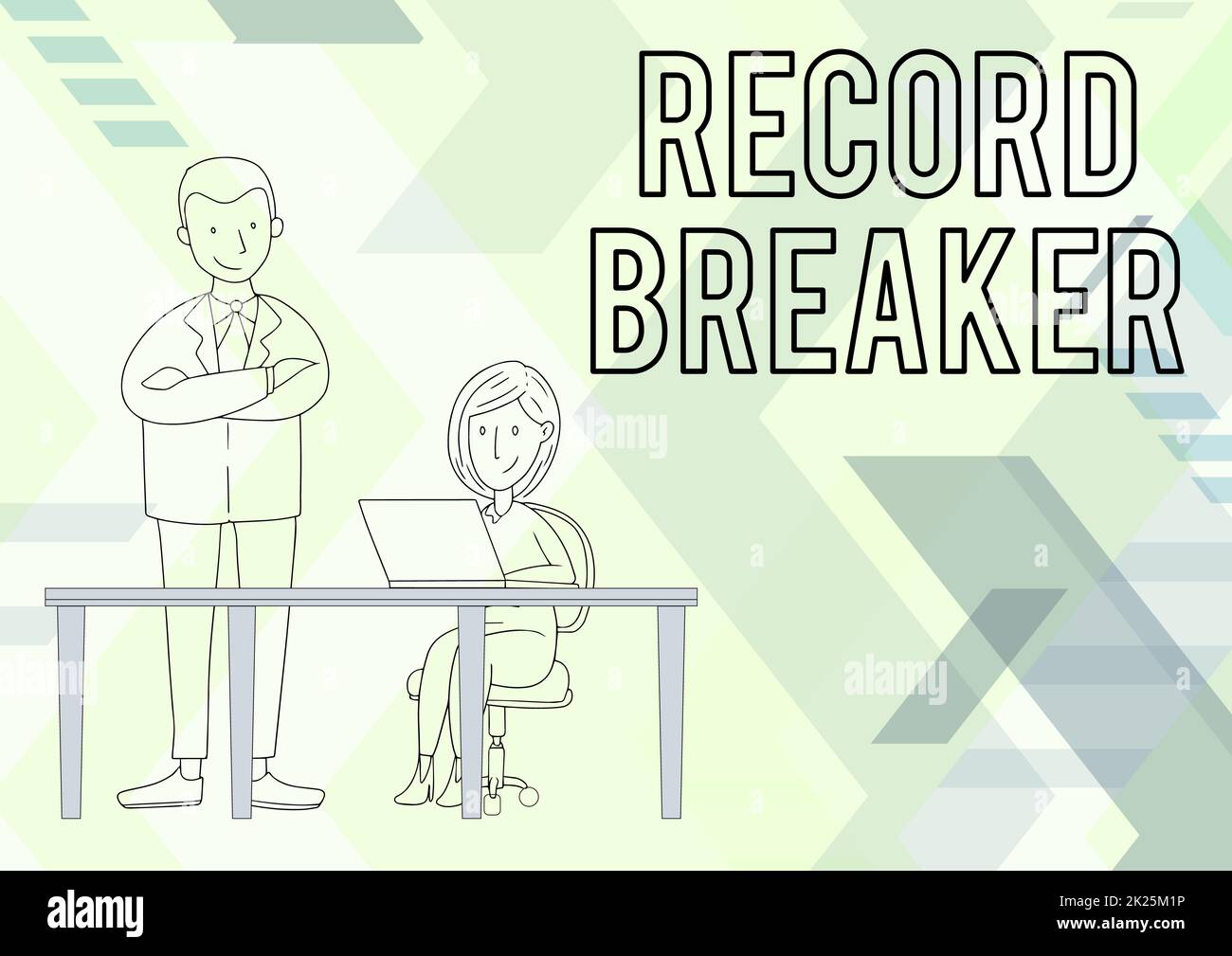 Hand writing sign Record Breaker. Business idea someone or something ...