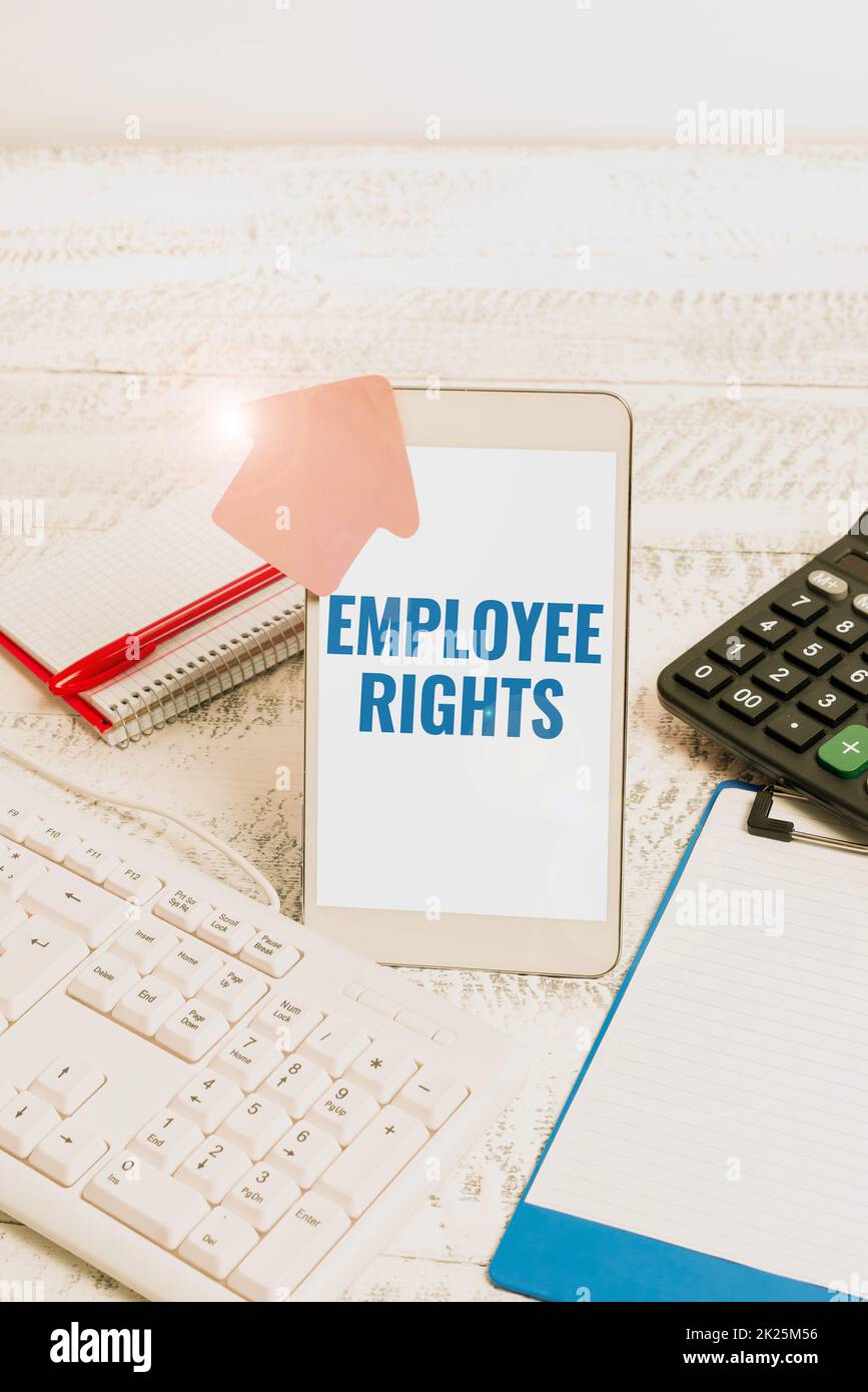 Conceptual caption Employee Rights. Internet Concept All employees have ...