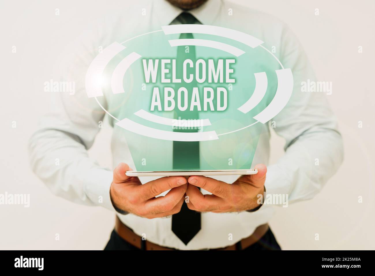 Sign displaying Welcome Aboard. Business concept Expression of ...