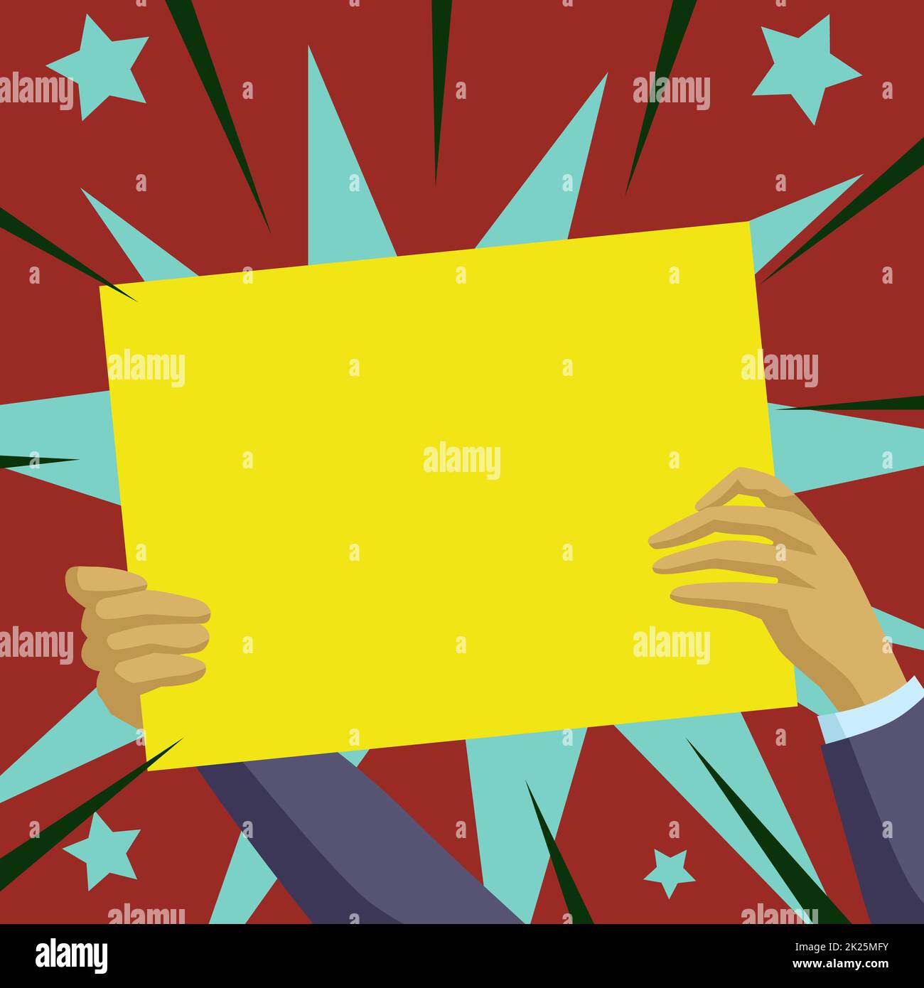 Hands Holding Paper Showing New Ideas Surrounded With Stars. Palms ...