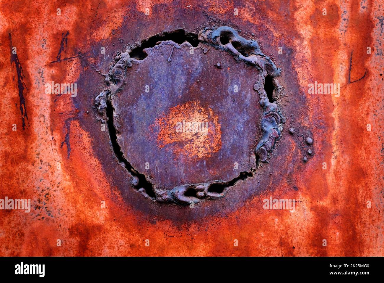 Rough welded metal plate with rust rusty spot Stock Photo - Alamy