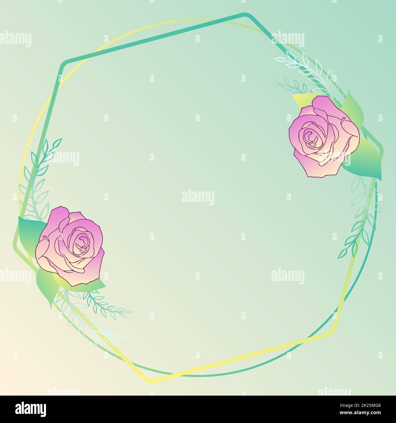 Blank Frame Decorated With Colorful Flowers And Foliage Arranged ...