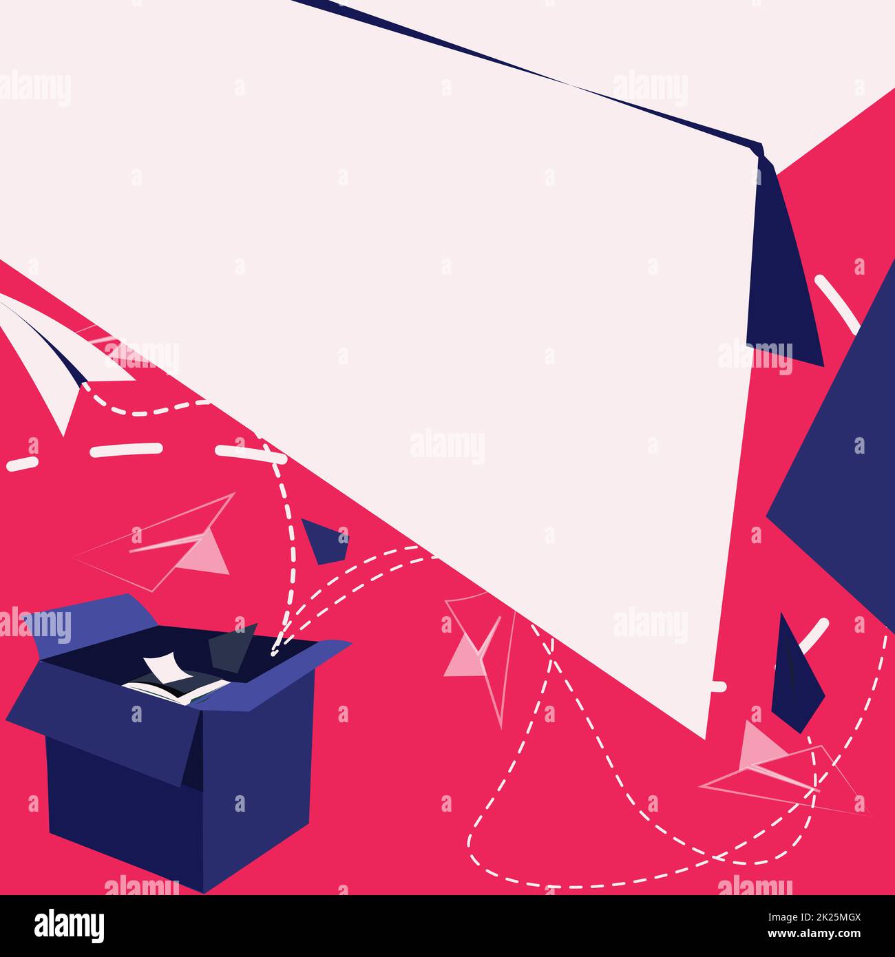 Open Box With Flying Paper Planes Presenting New Free Ideas. Exposed ...