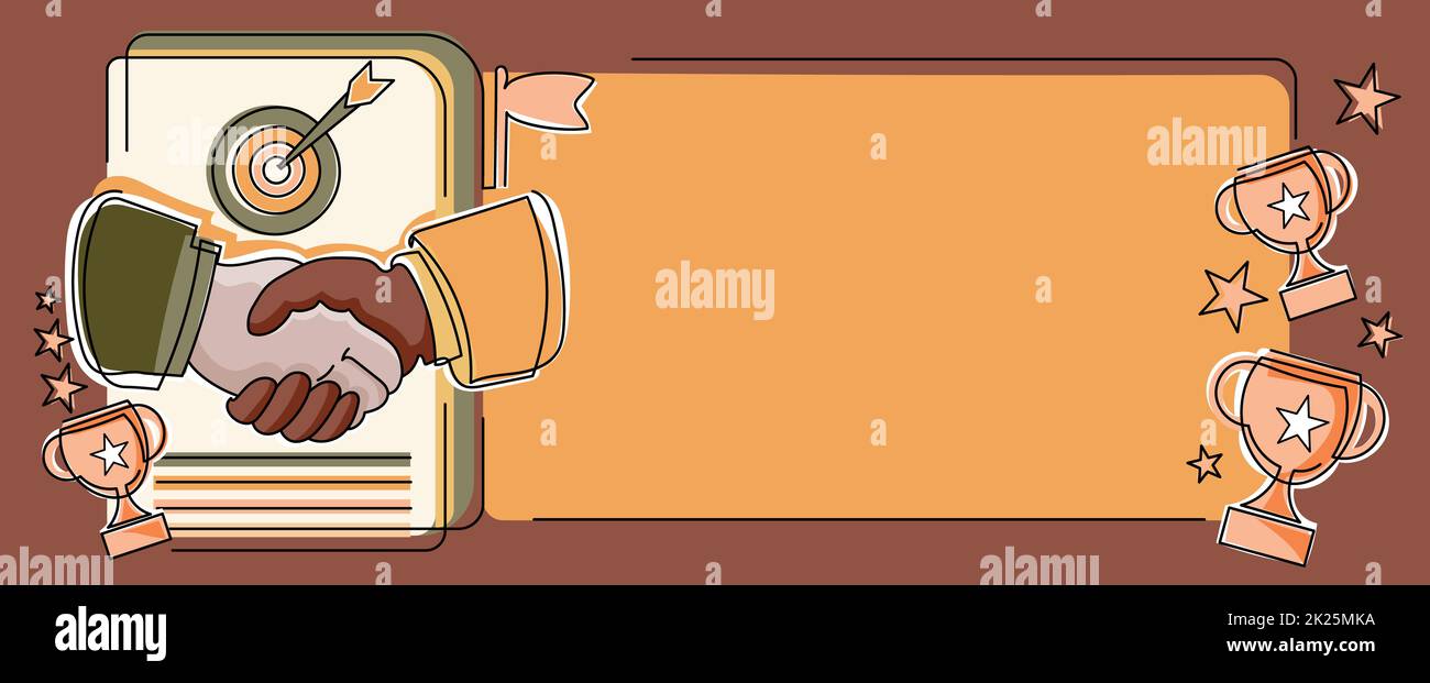 Hands Shaking Signing Contract Unlocking New Futuristic Technologies ...