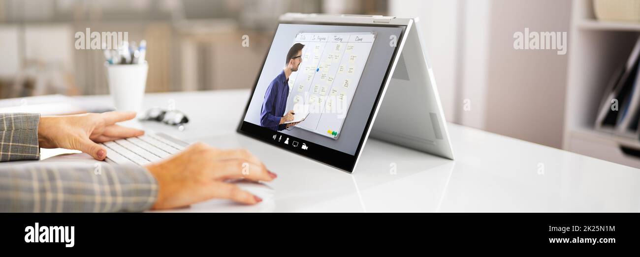 Virtual Online Training Program With Coach Stock Photo - Alamy