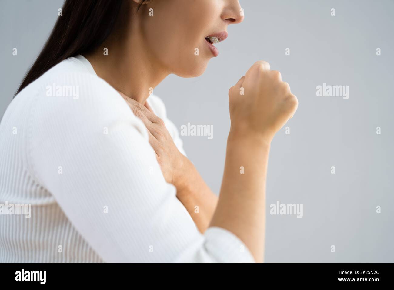 Female Patient With Bronchitis Disease Stock Photo - Alamy