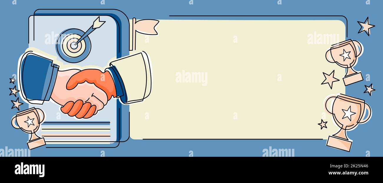 Hands Shaking Signing Contract Unlocking New Futuristic Technologies ...