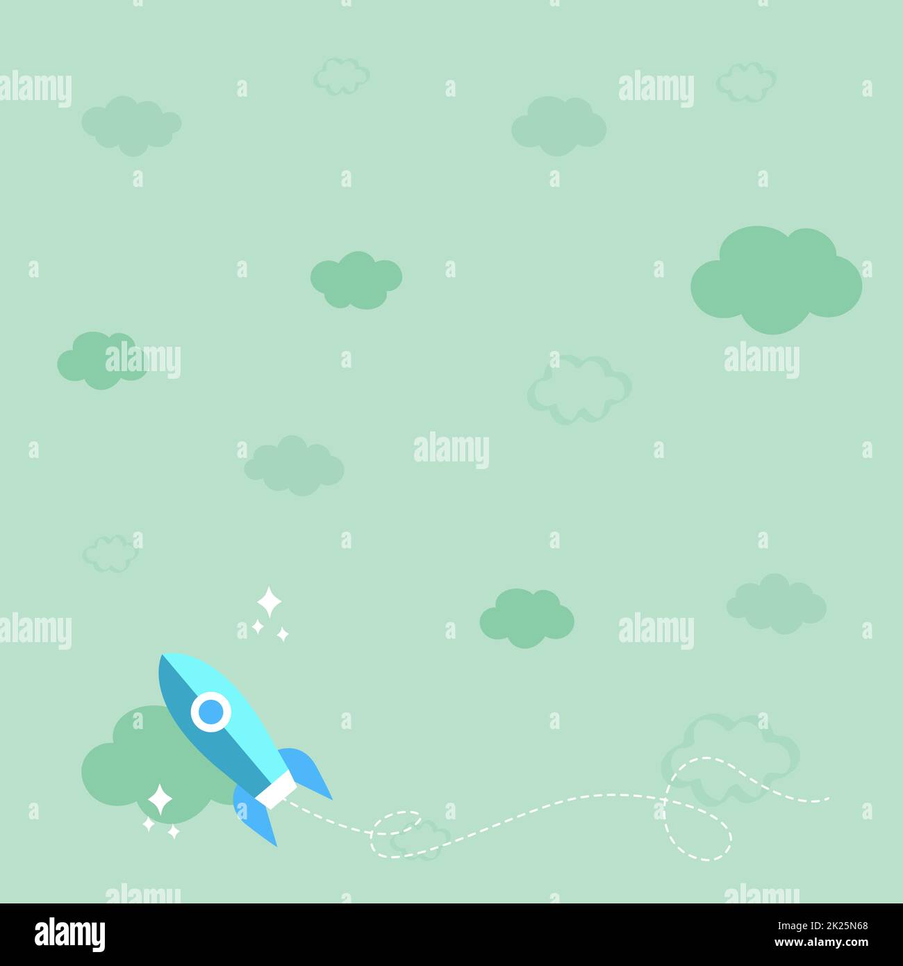 Rocket Ship Launching Fast Straight Up To The Outer Space. Spaceship ...