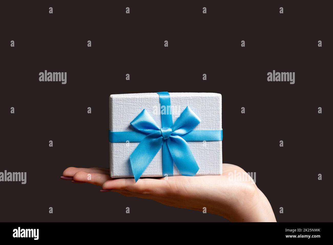 Holiday present. Festive surprise. Special occasion greeting. Female ...