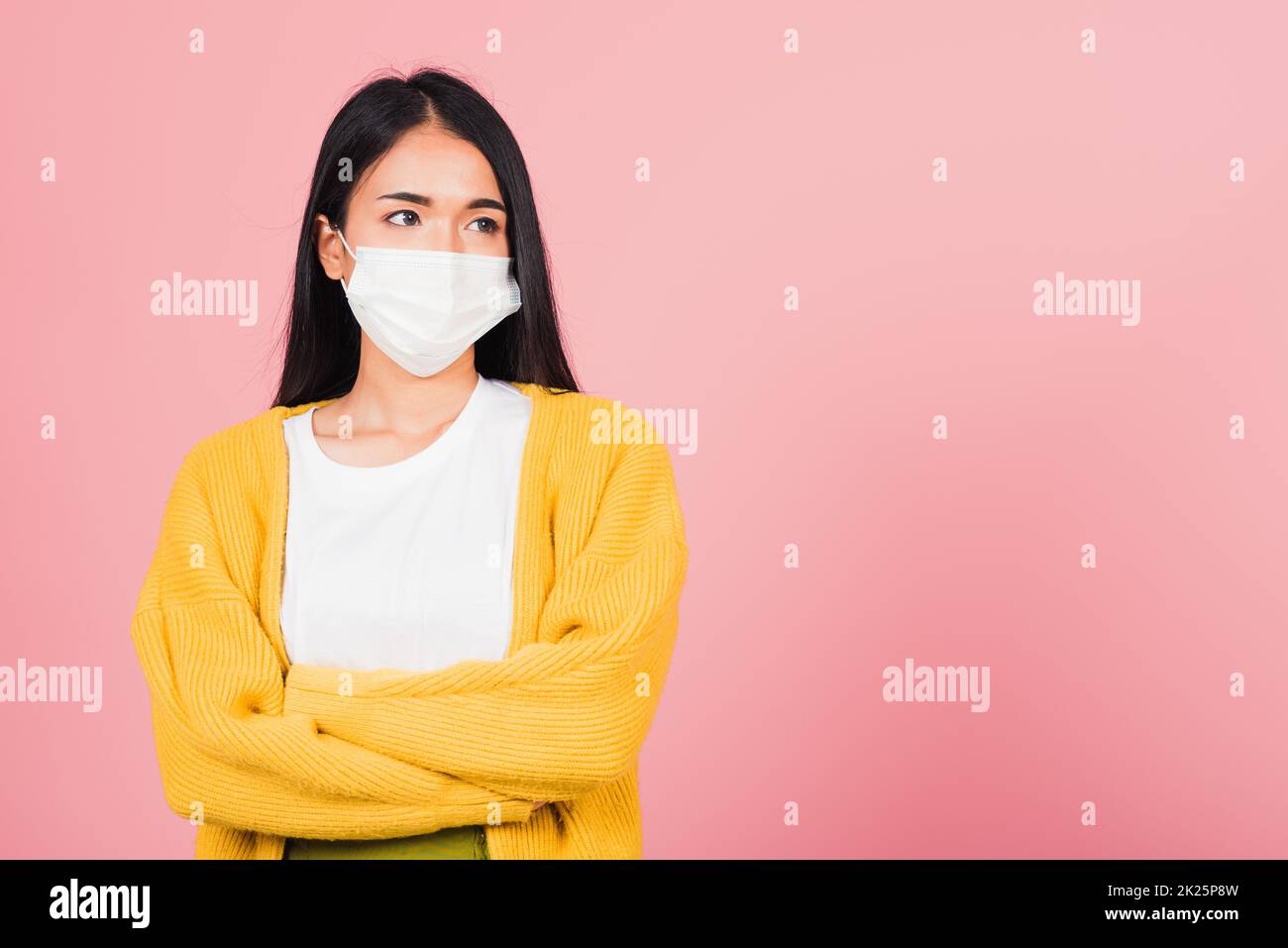 woman wearing medical mask protection for prevent infection coronavirus ...