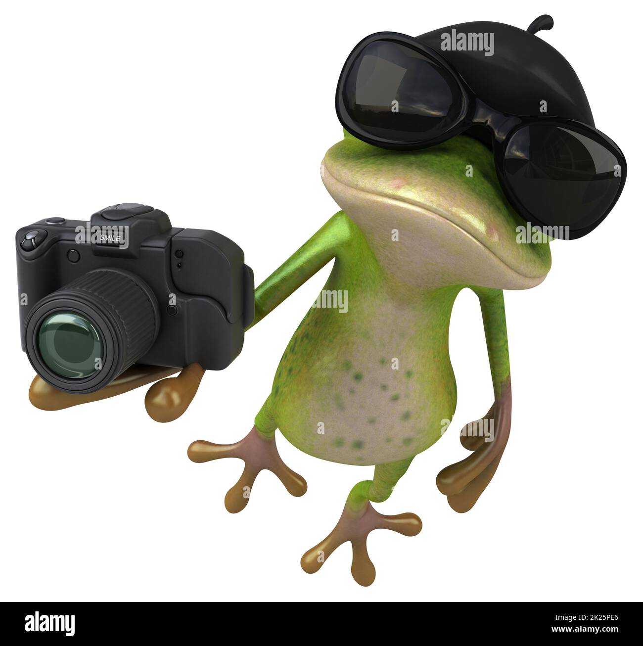 Fun french frog - 3D Illustration Stock Photo - Alamy
