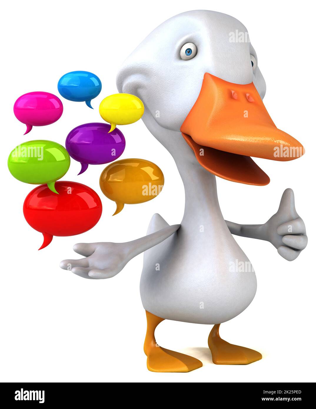 Fun duck - 3D Illustration Stock Photo - Alamy