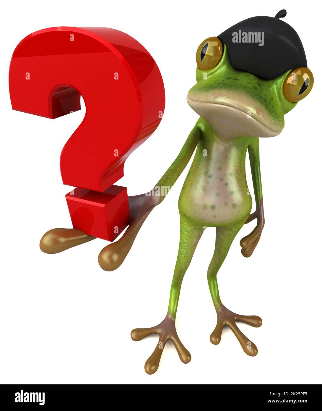 Fun french frog - 3D Illustration Stock Photo - Alamy