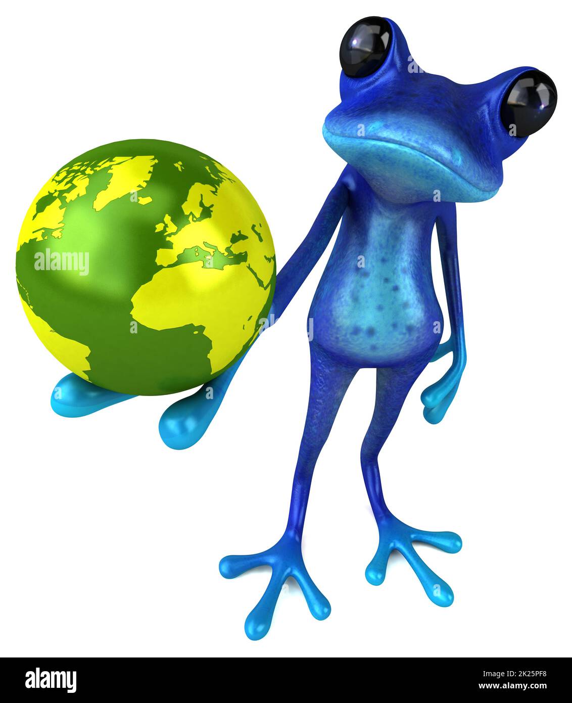 Fun blue frog - 3D Illustration Stock Photo - Alamy