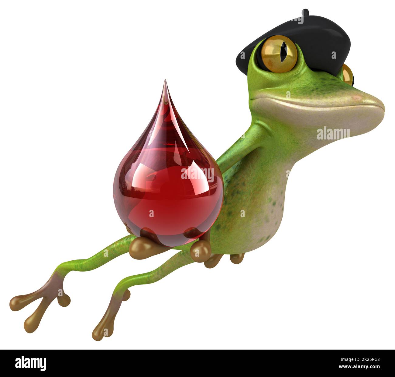 Fun french frog - 3D Illustration Stock Photo - Alamy
