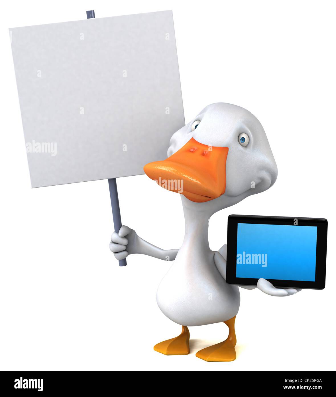 Fun duck - 3D Illustration Stock Photo - Alamy