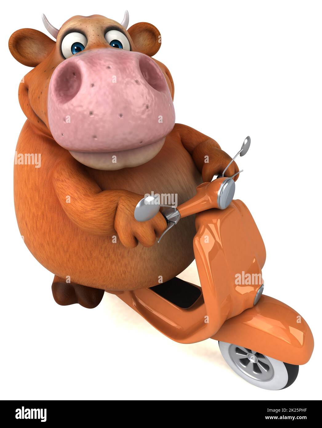 Fun cow - 3D Illustration Stock Photo - Alamy