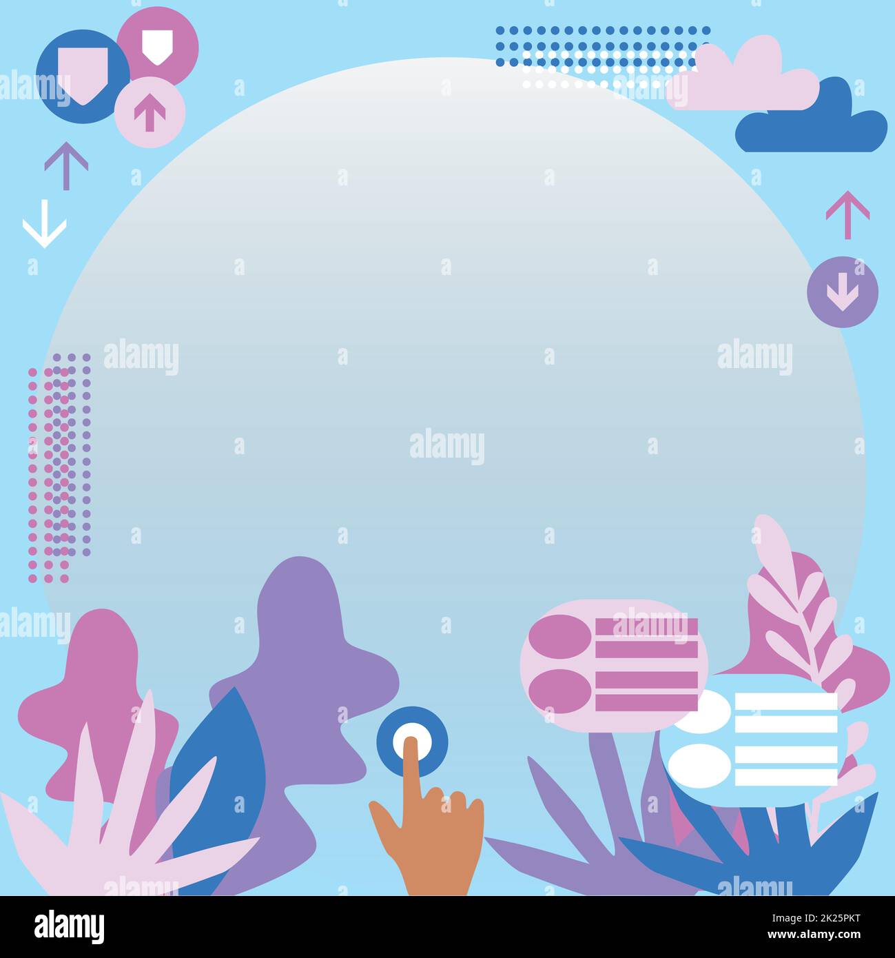 Hands Pressing Screen Of Mobile Phone Showing The Futuristic Technology ...