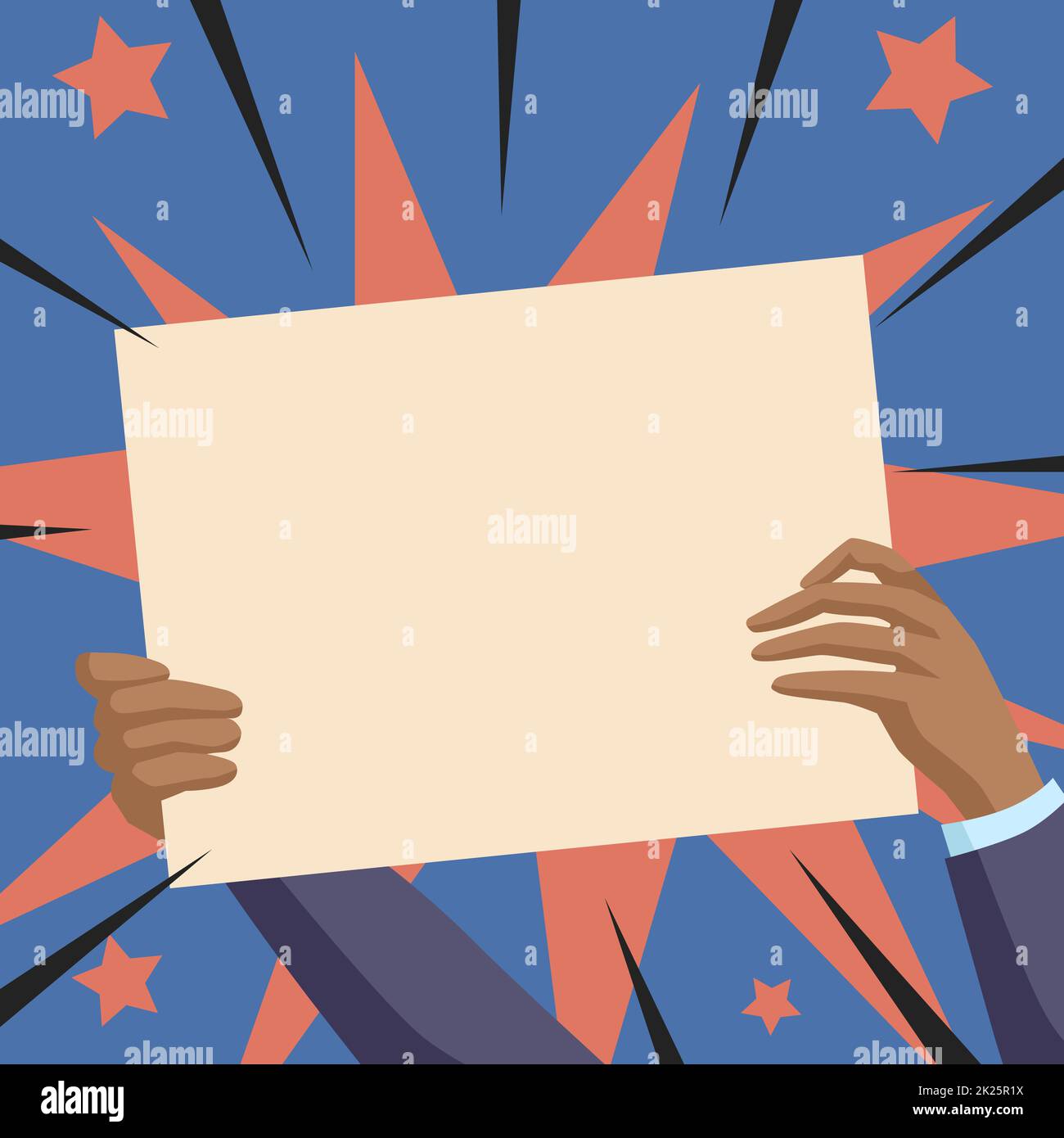 Hands Holding Paper Showing New Ideas Surrounded With Stars. Palms ...