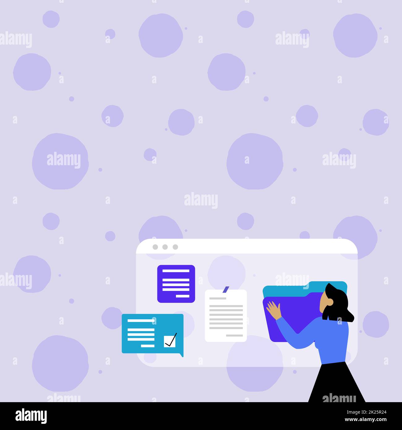 Woman Arranging Browser History, Editing Organizing Online Files ...