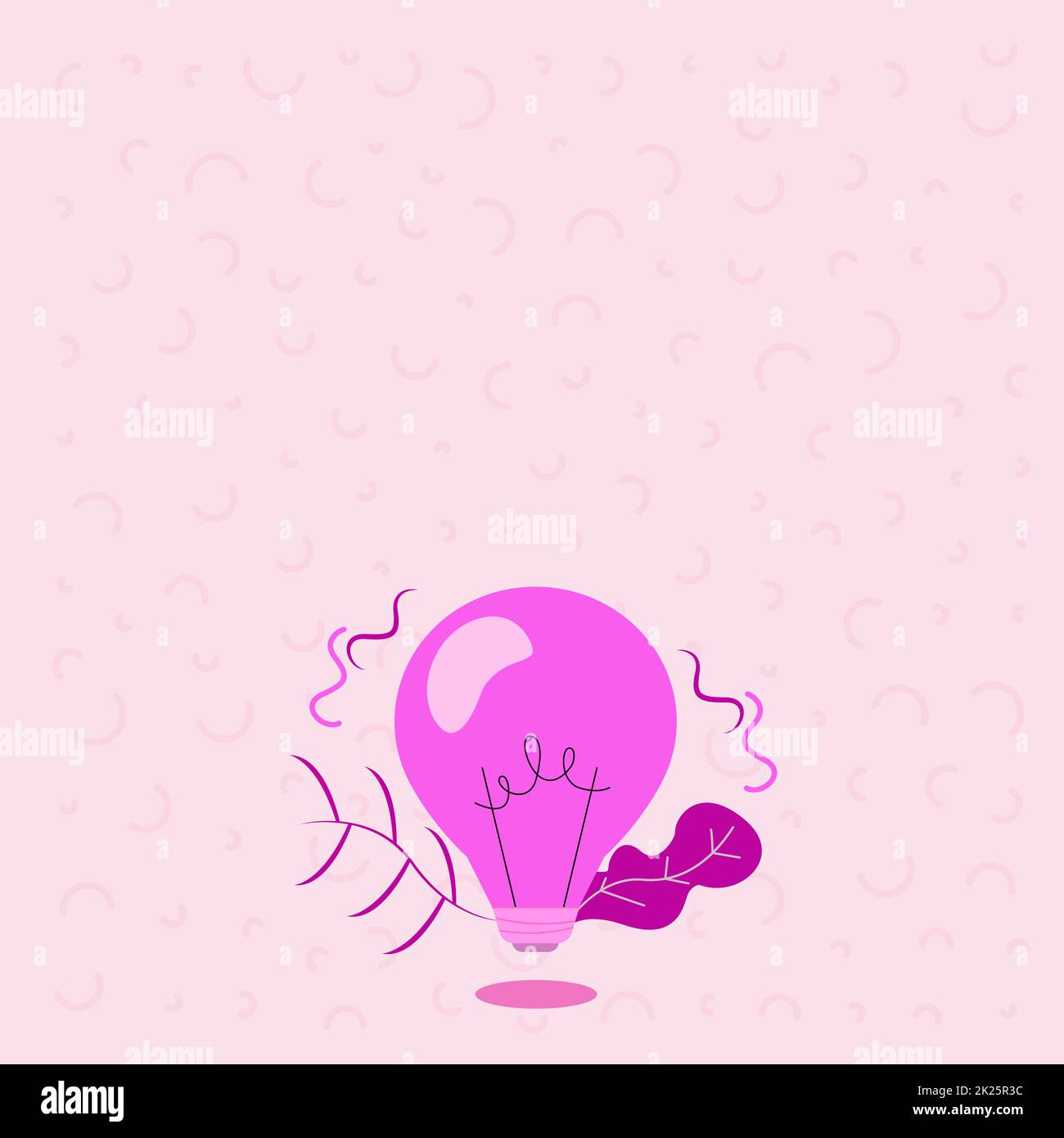 Illuminated Light Bulb Drawing With Plants Shell Showing Technology ...