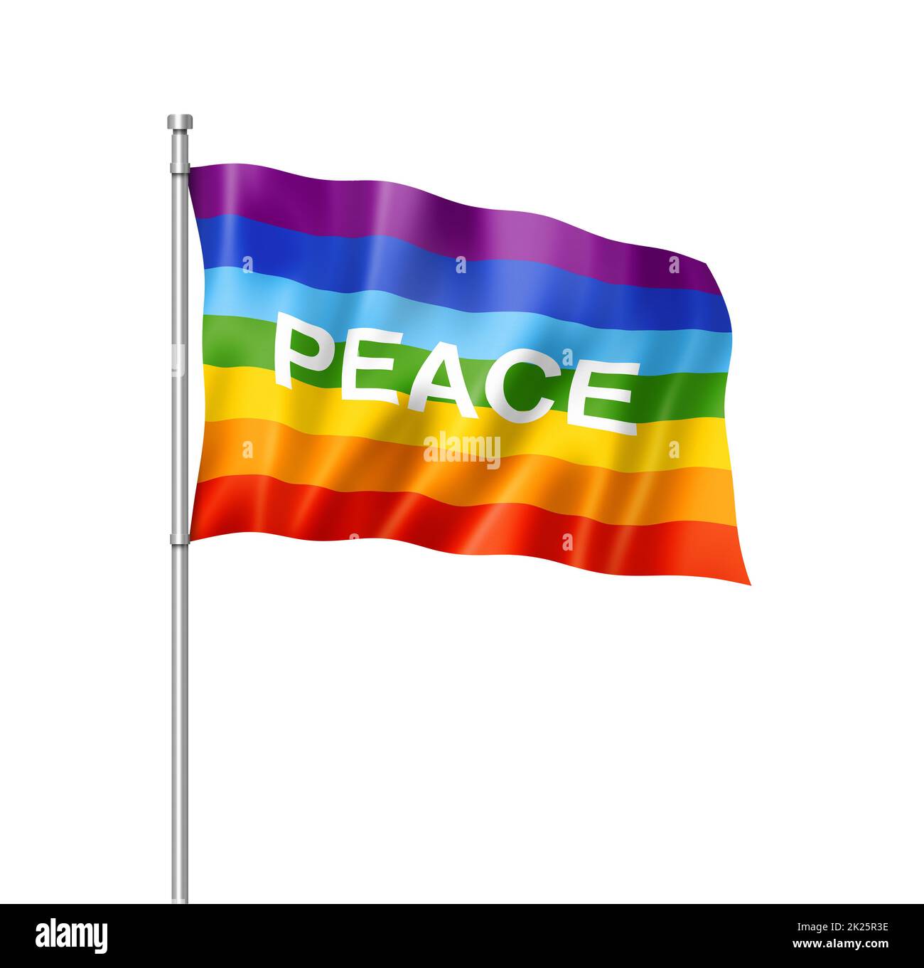 Rainbow peace flag isolated on white Stock Photo - Alamy