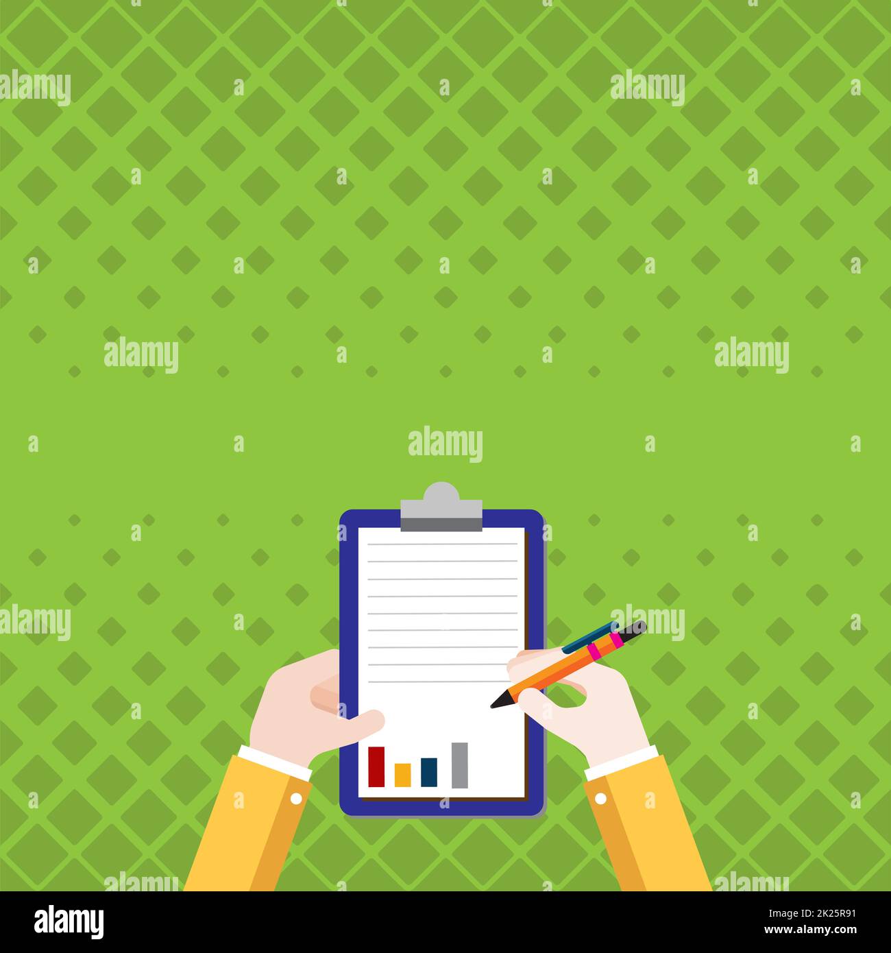 Business Associate Holding Clipboard Documenting Financial Reports With ...