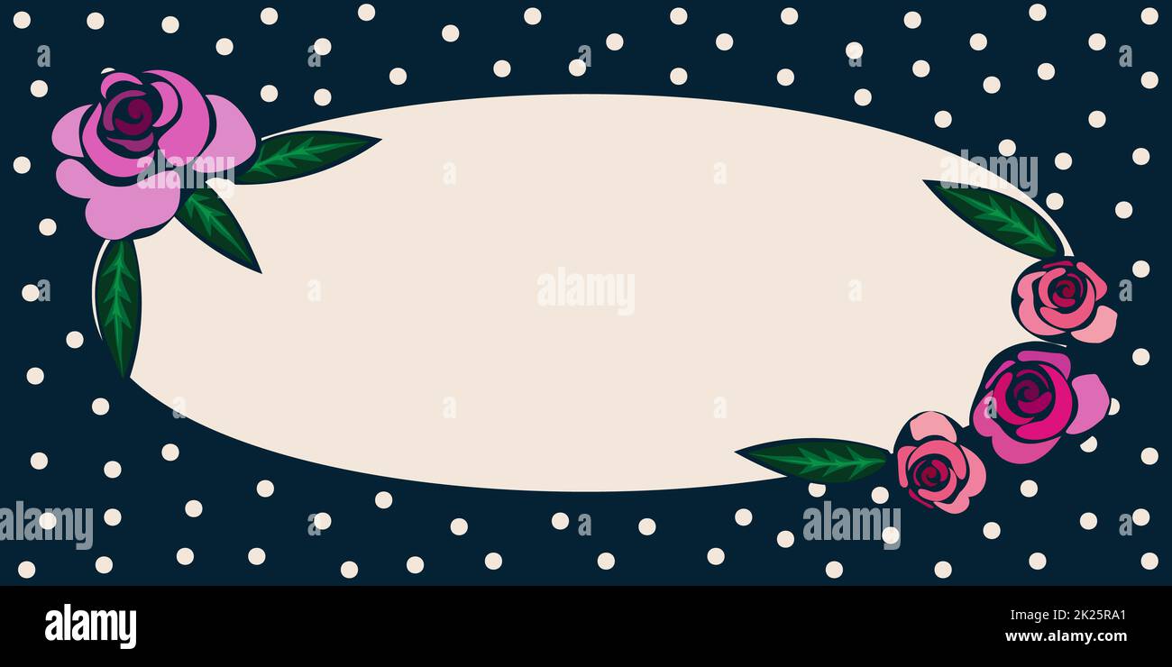 Blank Frame Decorated With Colorful Flowers And Foliage Arranged ...