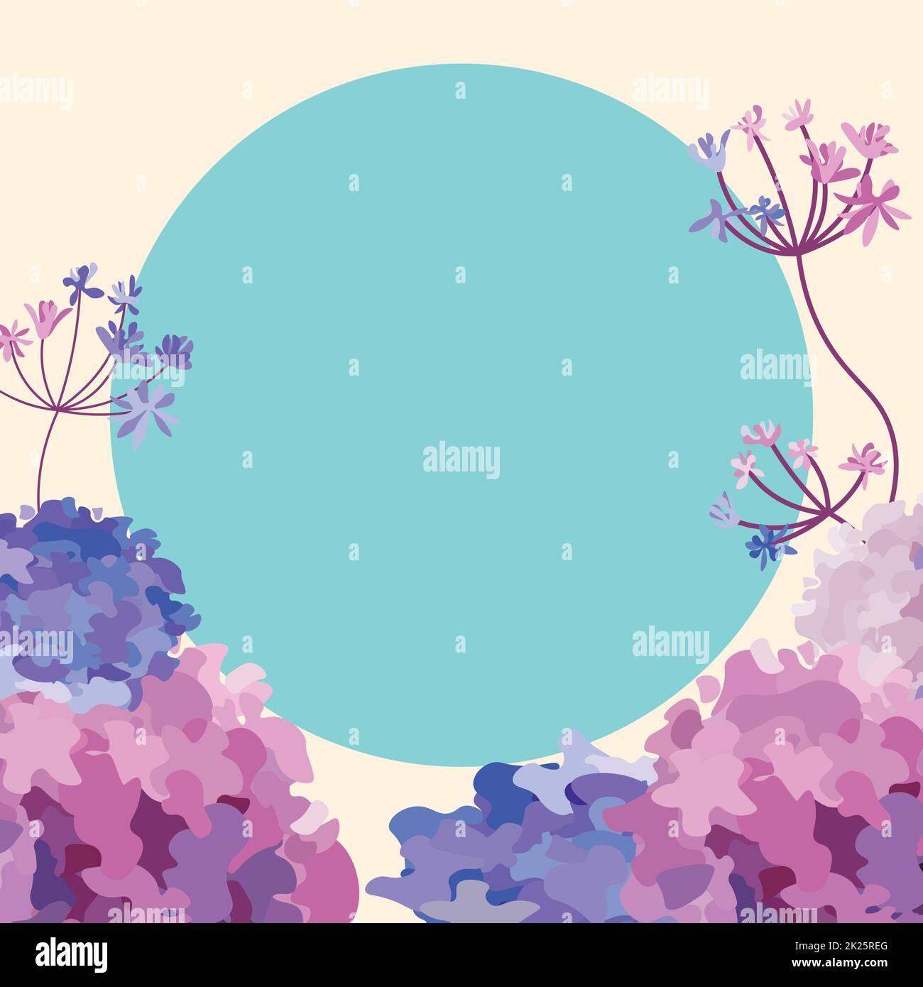 Blank Frame Decorated With Colorful Flowers And Foliage Arranged ...