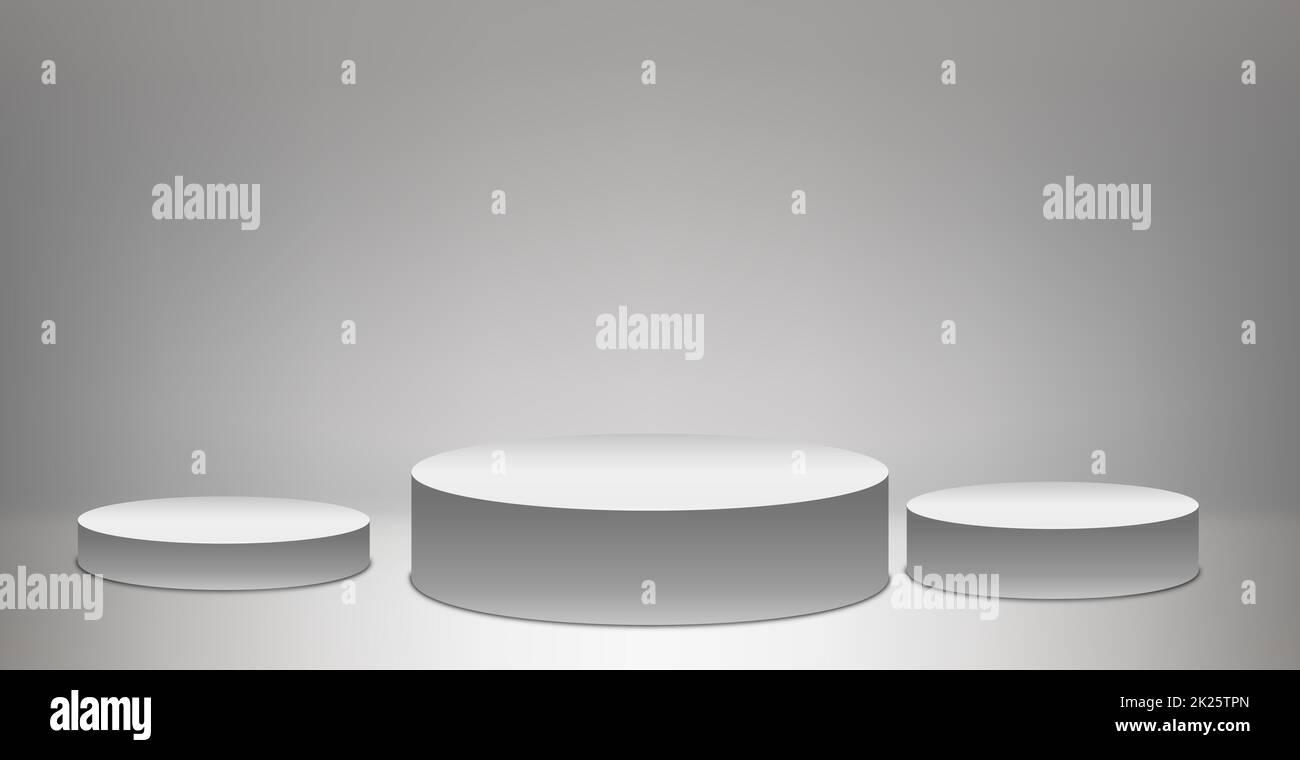Realistic cylinder podiums hi-res stock photography and images - Alamy