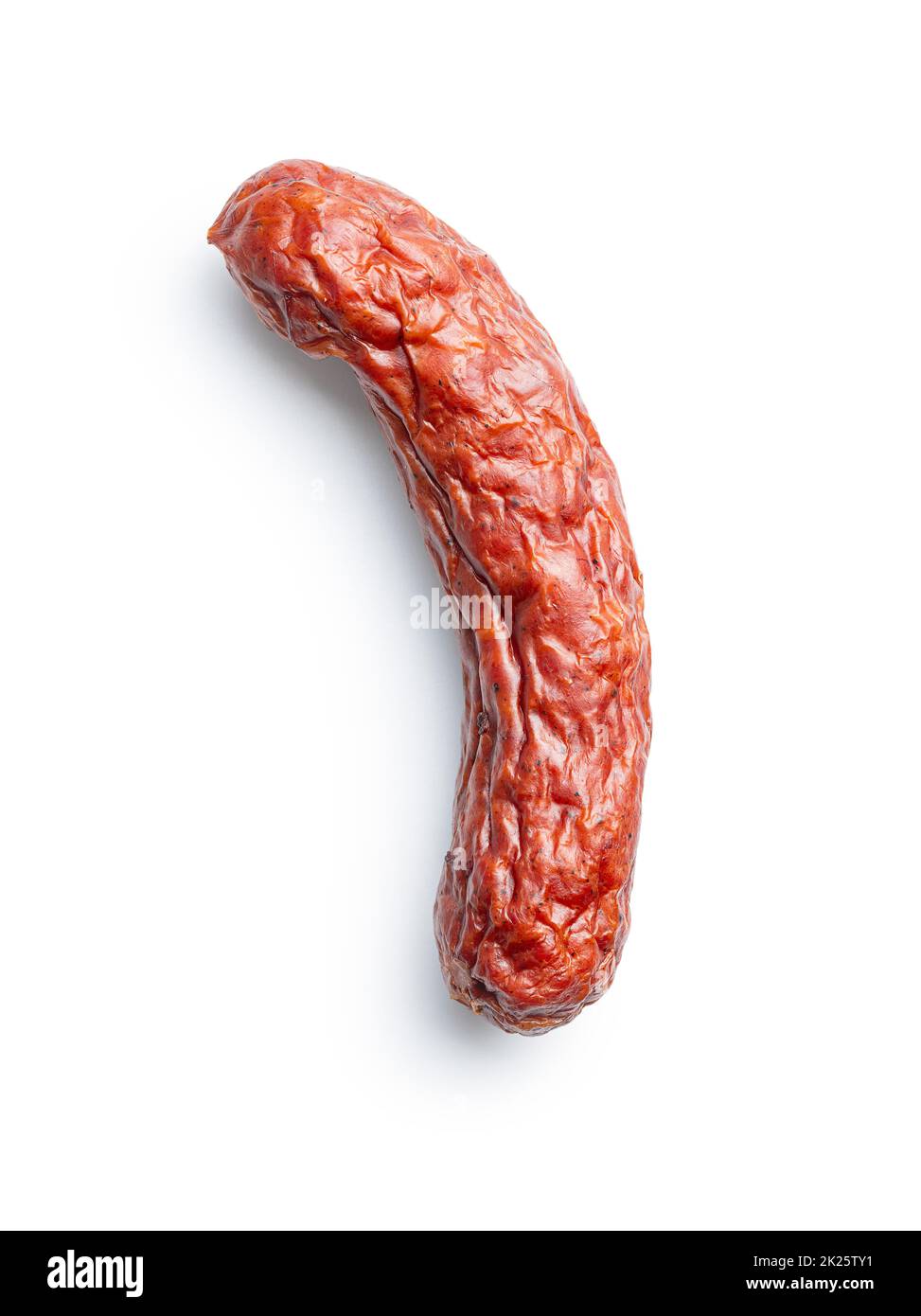 The smoked sausage. Pork salami Stock Photo - Alamy