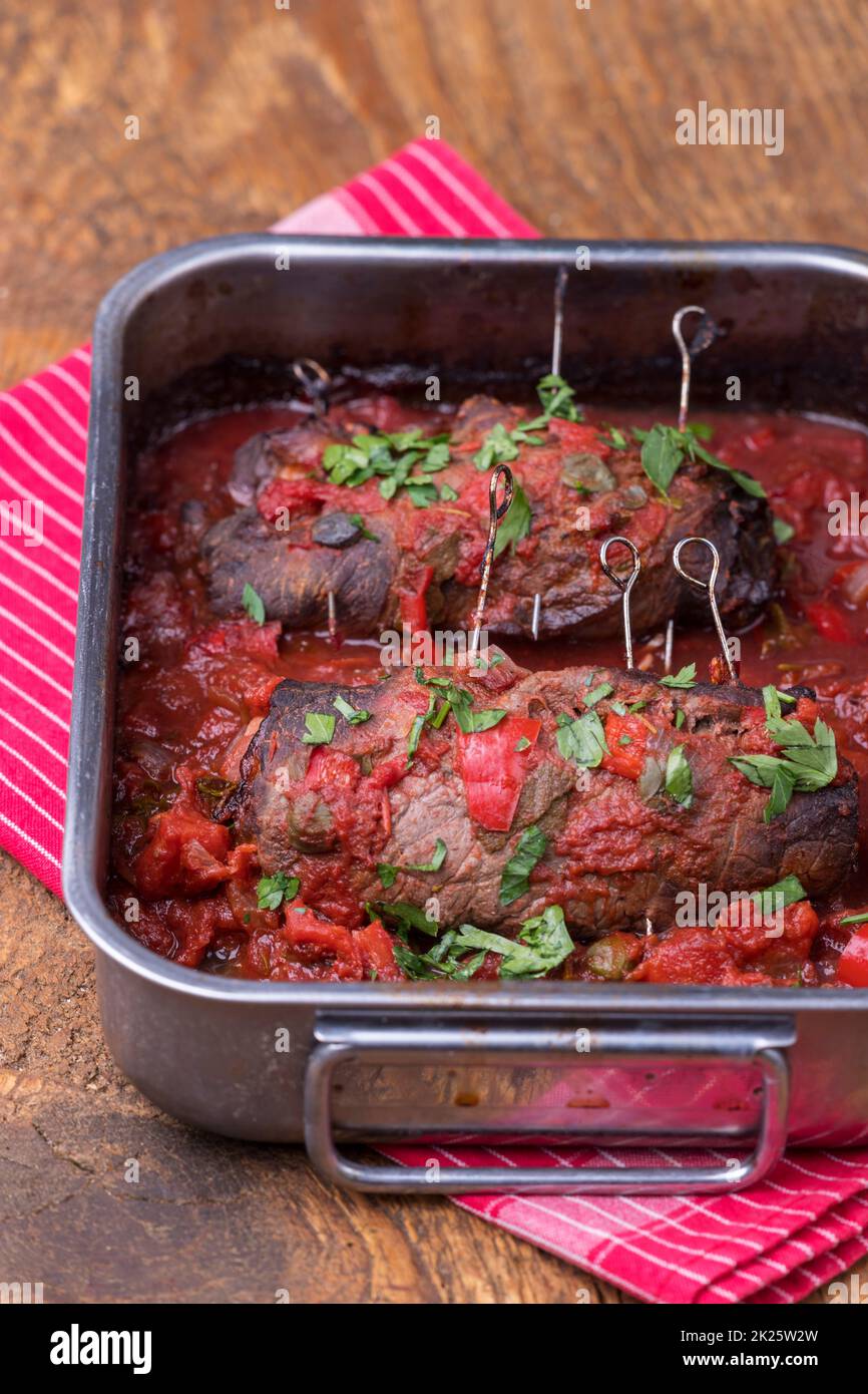 German cooking meat hi-res stock photography and images - Alamy