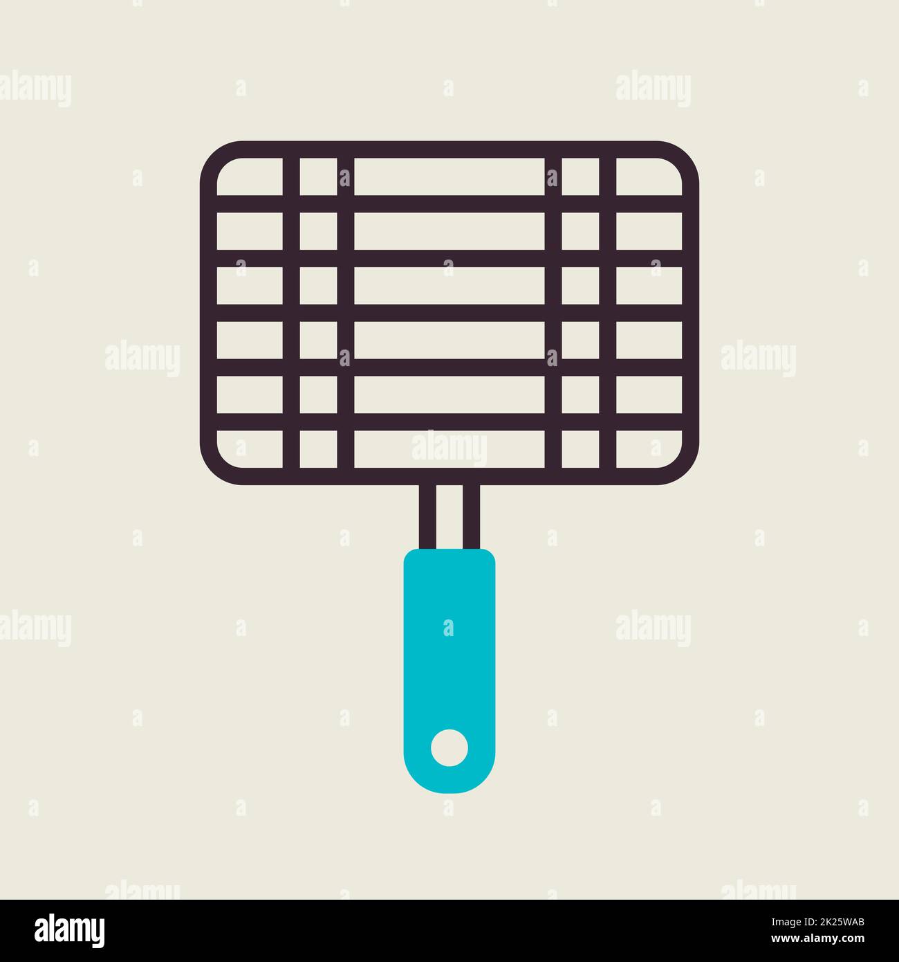 Barbecue, grill steel grid vector icon Stock Photo - Alamy