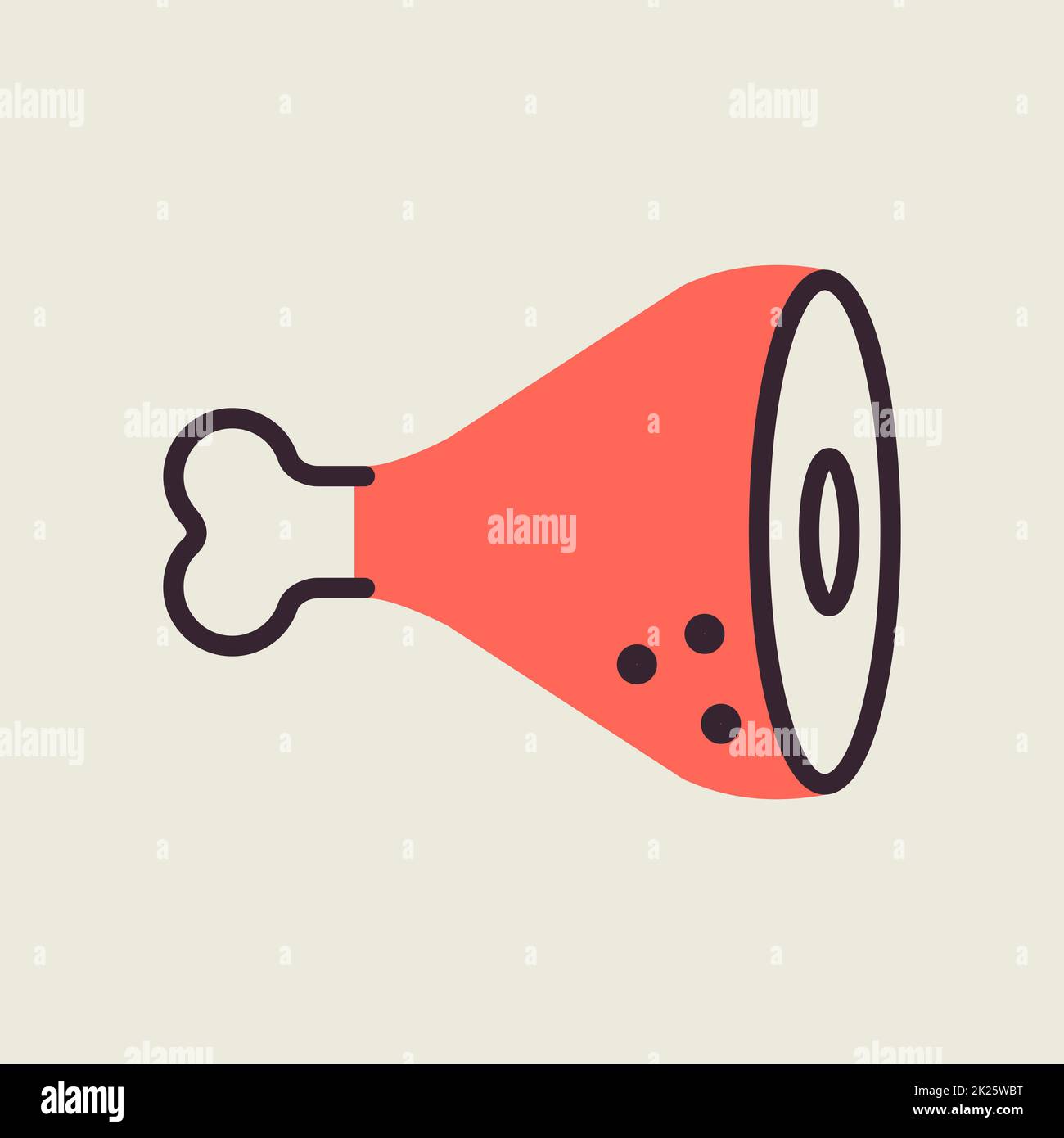 Pork gammon vector icon. Barbecue and bbq grill Stock Photo - Alamy