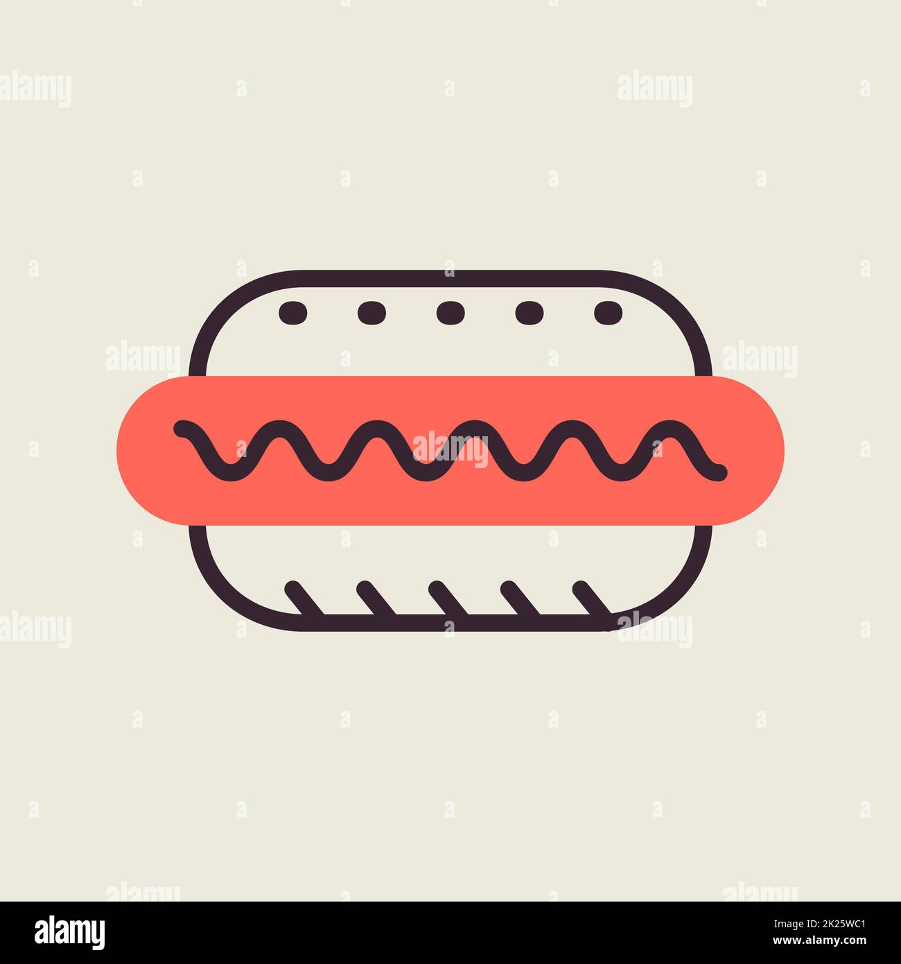 Hot dog vector icon. Fast food sign Stock Photo - Alamy
