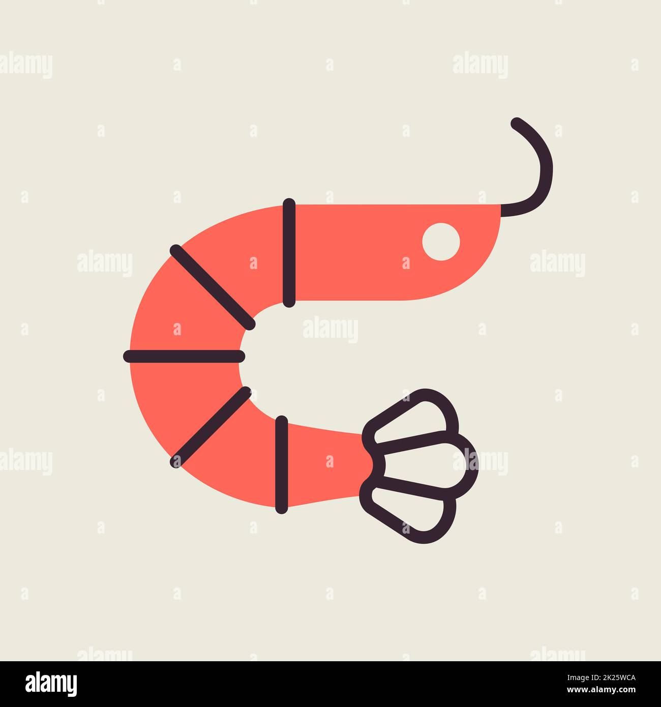 Shrimp vector icon. Fast food sign Stock Photo - Alamy