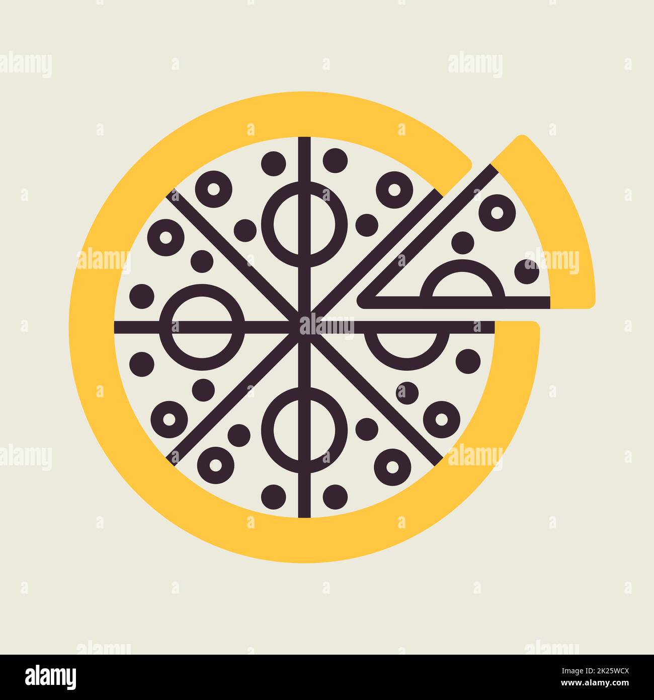 Pizza vector icon. Fast food sign Stock Photo - Alamy