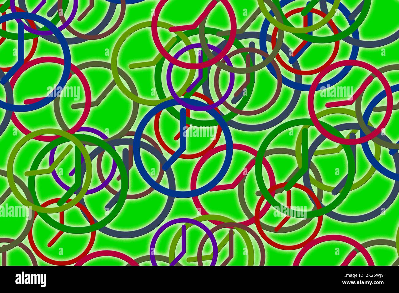 abstract Illustration with clocks - time goes by Stock Photo - Alamy