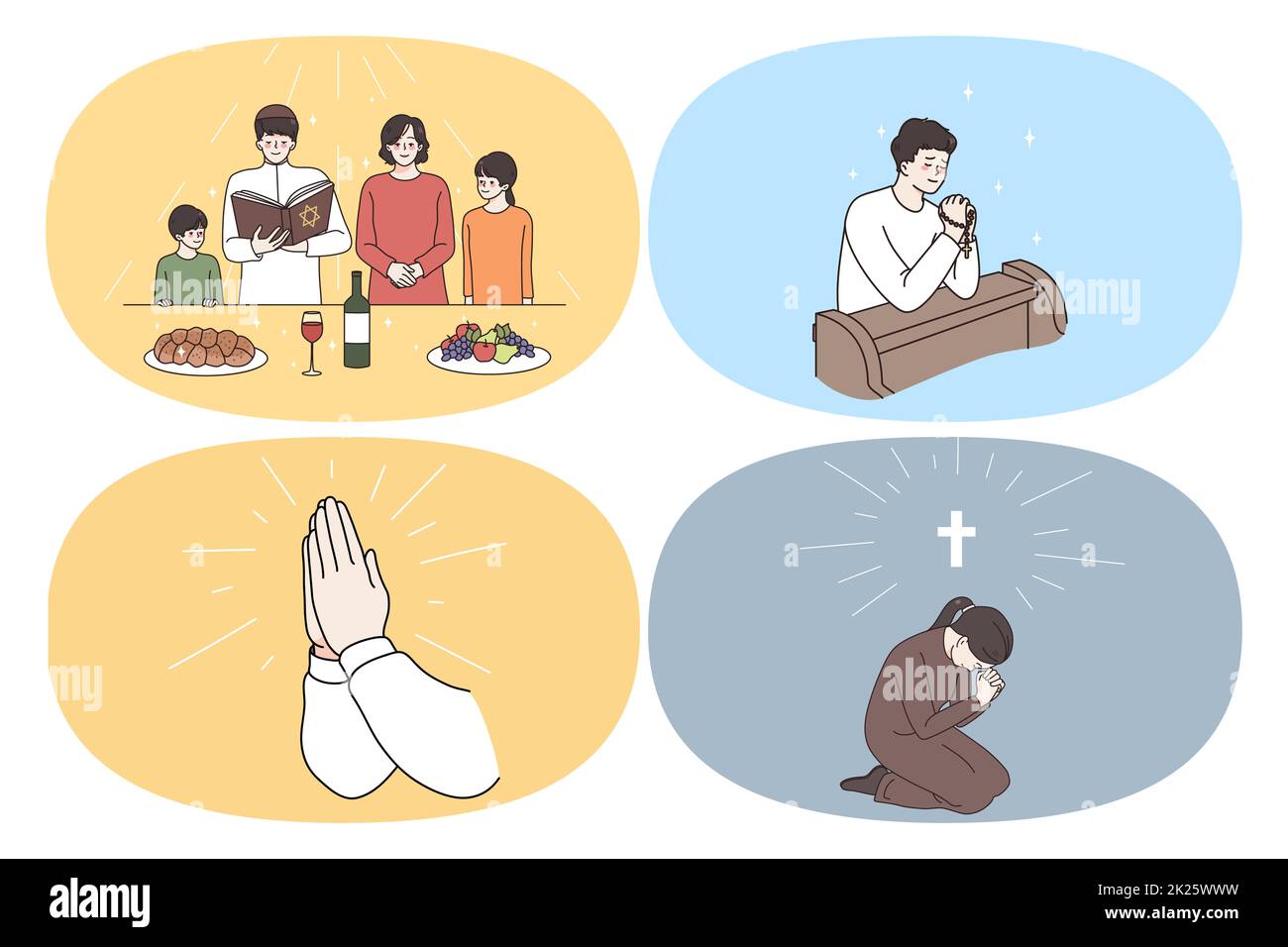 Family praying catholic church Cut Out Stock Images & Pictures - Alamy