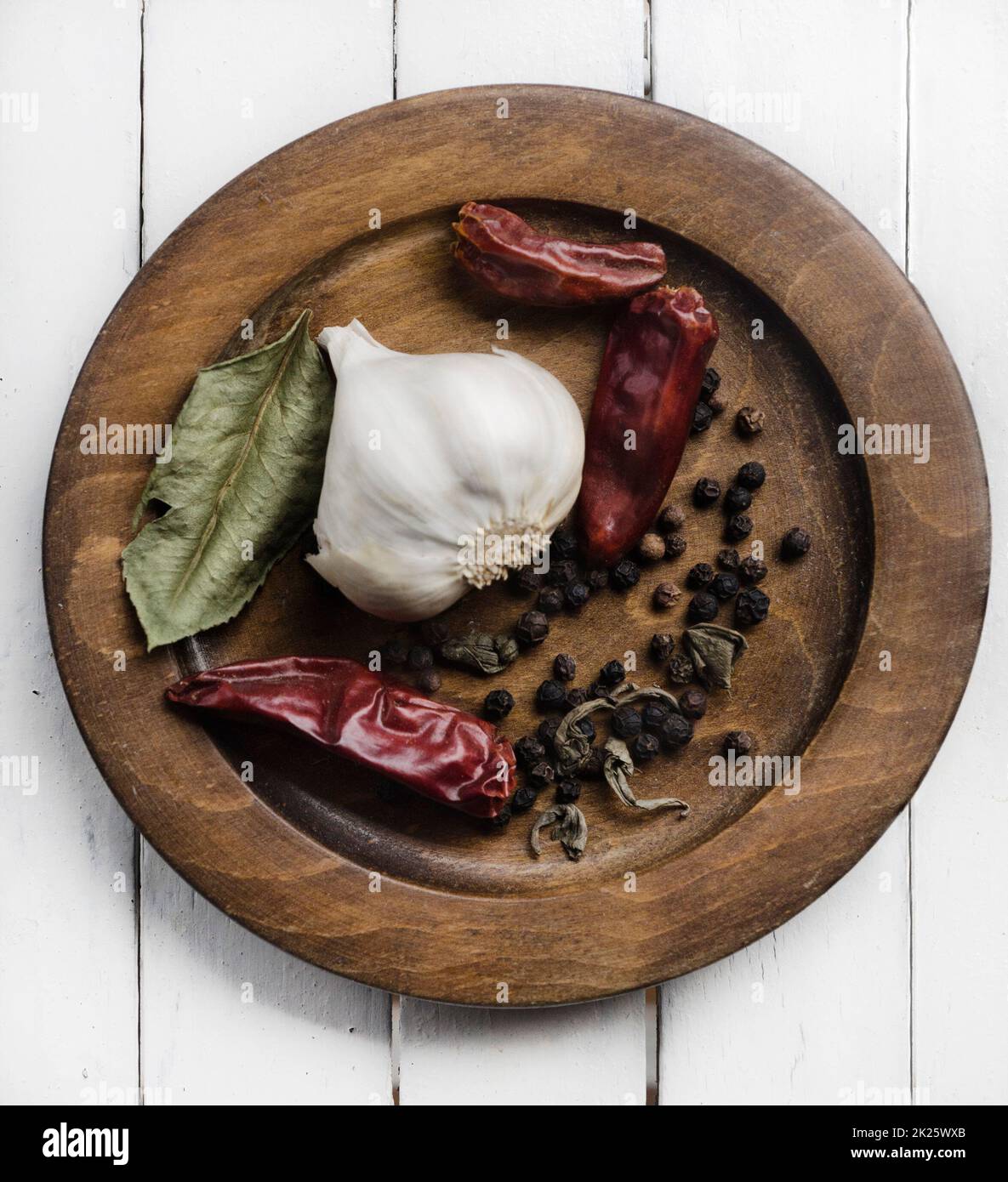 Vintage plate with spices hi-res stock photography and images - Alamy