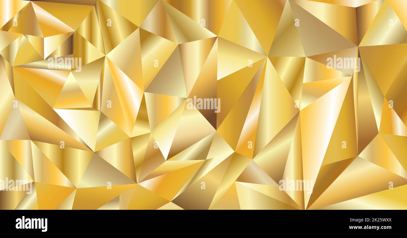 Panoramic luxury background with golden gradient triangles - Vector Stock Photo - Alamy