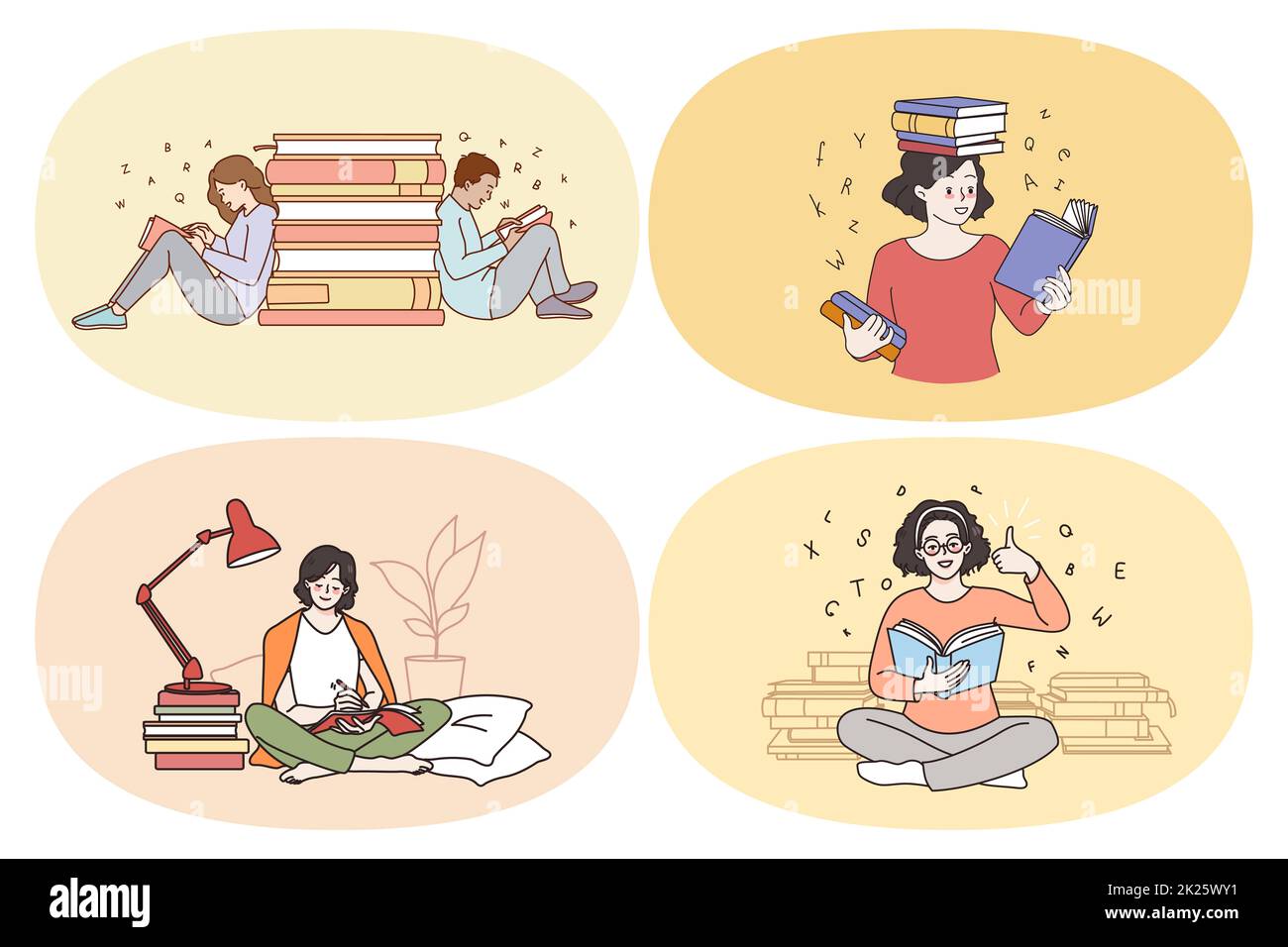 Learning from books and education concept Stock Photo - Alamy